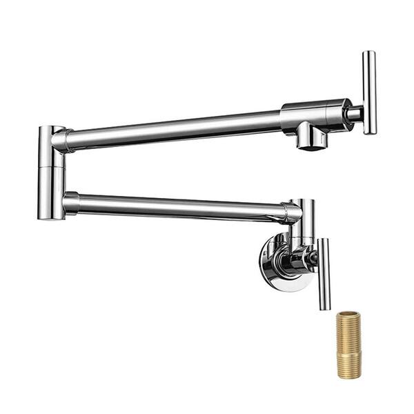 VEVETTA Wall Mounted Pot Filler 2-Handles Kitchen Faucet with 360 ...