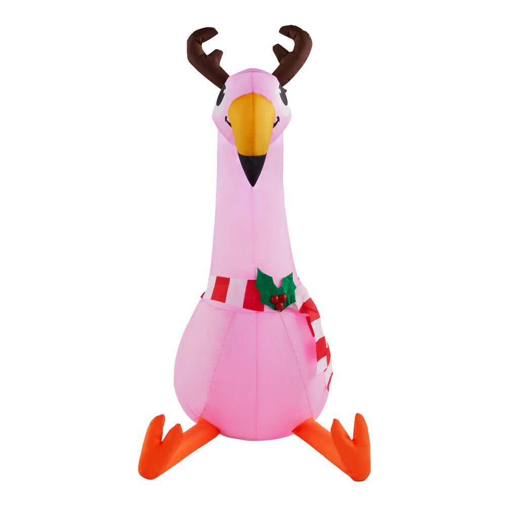 Home Accents Holiday 3.4 ft. Inflatable Flamingo 117602 - The Home Depot