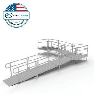 EZ-ACCESS PATHWAY 20 ft. L-Shaped Aluminum Wheelchair Ramp Kit with ...