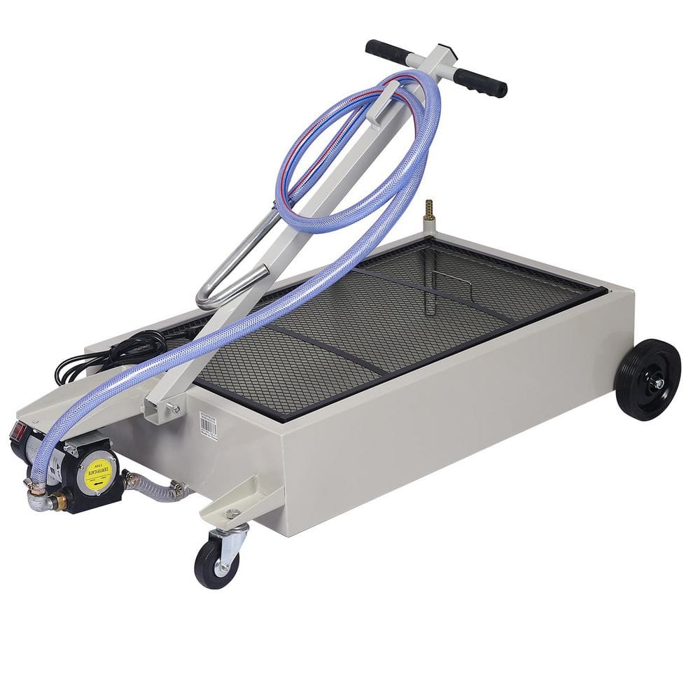 Damodpoy 20-gal. Low-Profile Gray Steel Oil Drain with Pump and Wheels ...