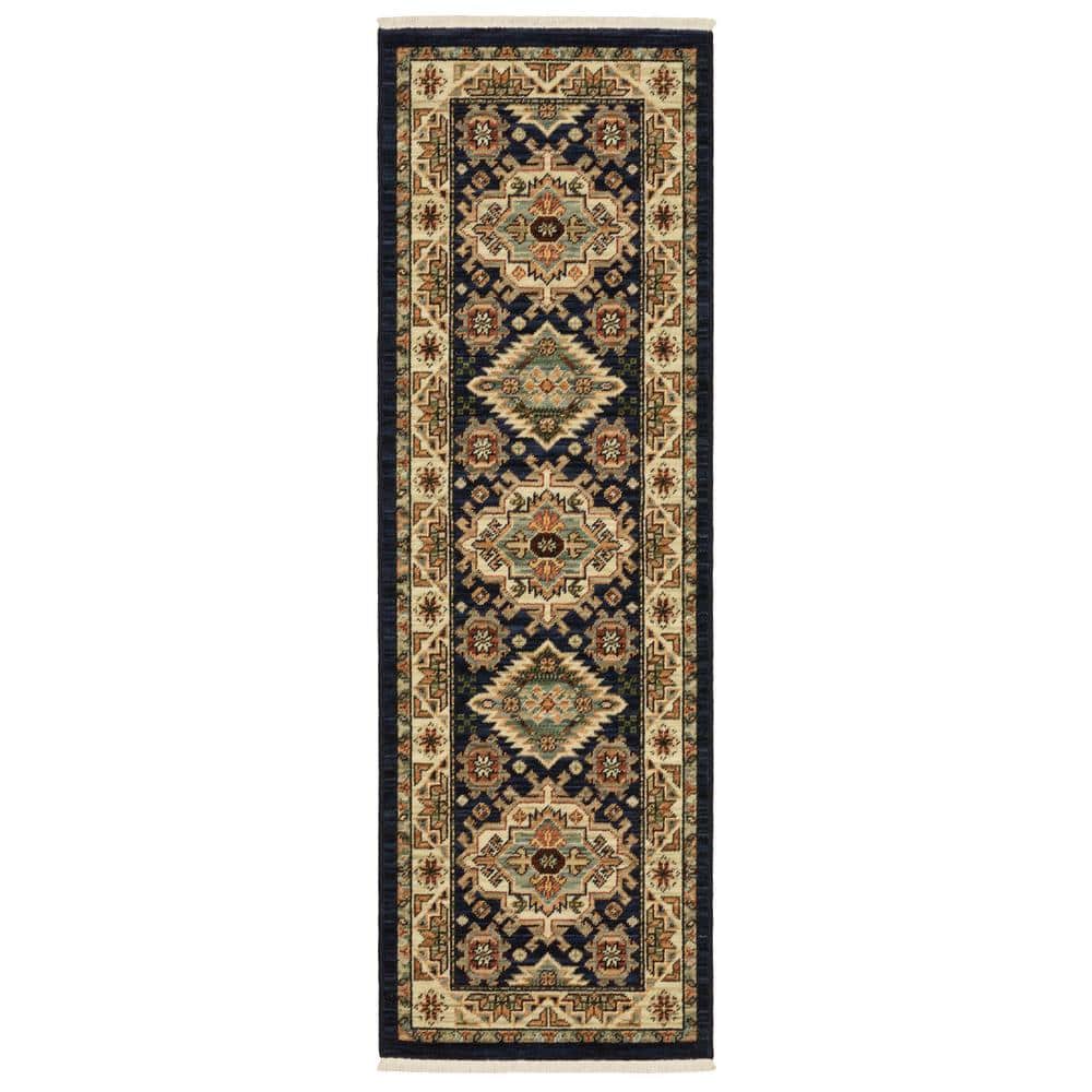 AVERLEY HOME Lillian Navy/Multi 2 ft. x 6 ft. Southwest Tribal ...