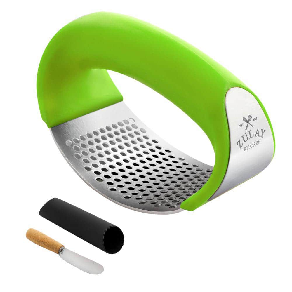 Zulay Kitchen Garlic Press Rocker - Stainless Steel Green Z-GRLC-PRSS ...
