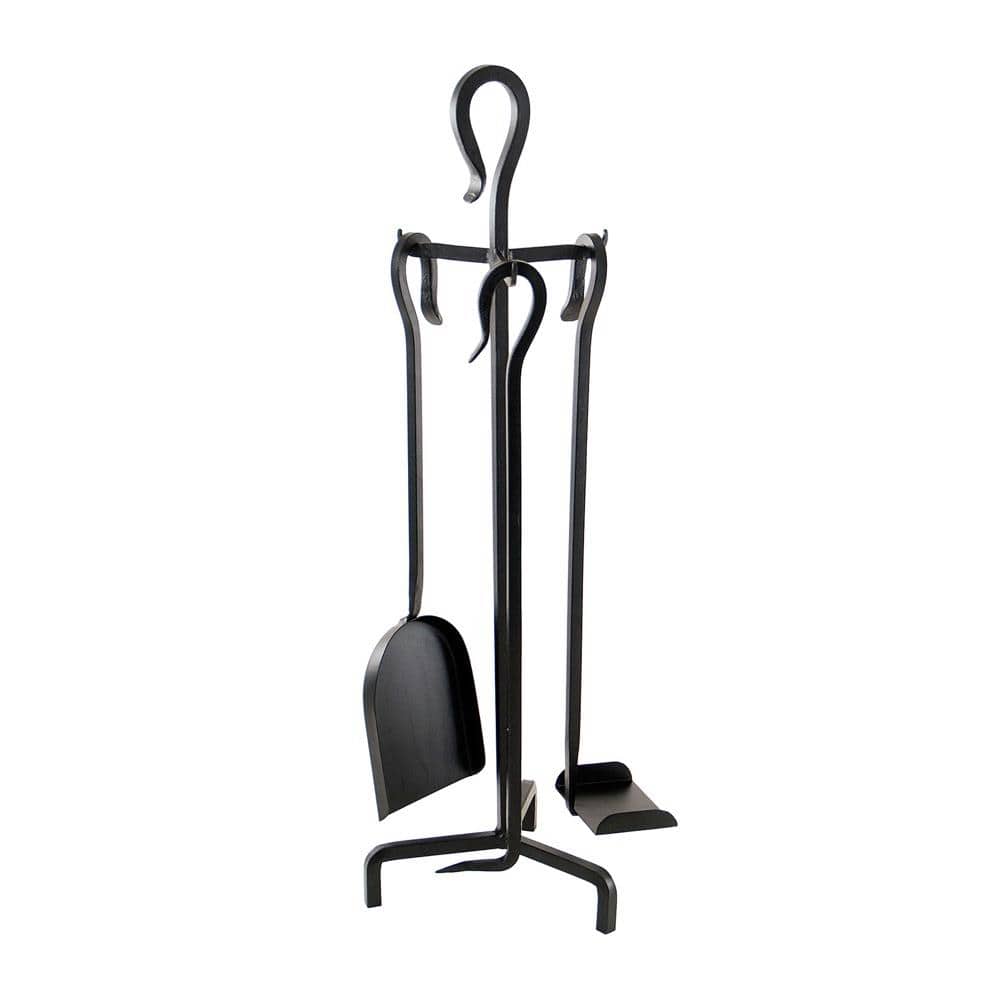 ACHLA DESIGNS 26 in. Tall Black Berlin Iron Set of 4 Mini Fireplace ...