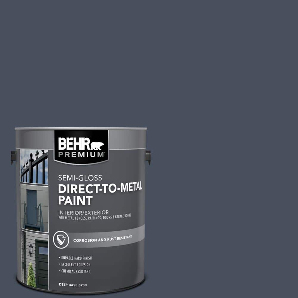 BEHR PREMIUM 1 gal. #S510-7 Dark Denim Semi-Gloss Direct to Metal ...