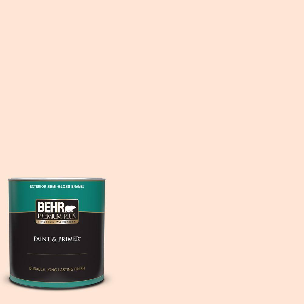 BEHR PREMIUM PLUS 1 qt. #230C-1 Winthrop Peach Semi-Gloss Enamel ...