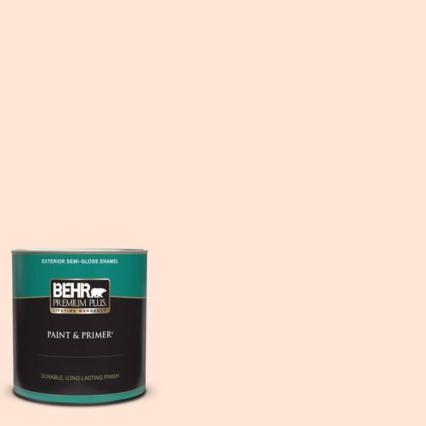 BEHR PREMIUM PLUS 1 qt. #230C-1 Winthrop Peach Semi-Gloss Enamel ...