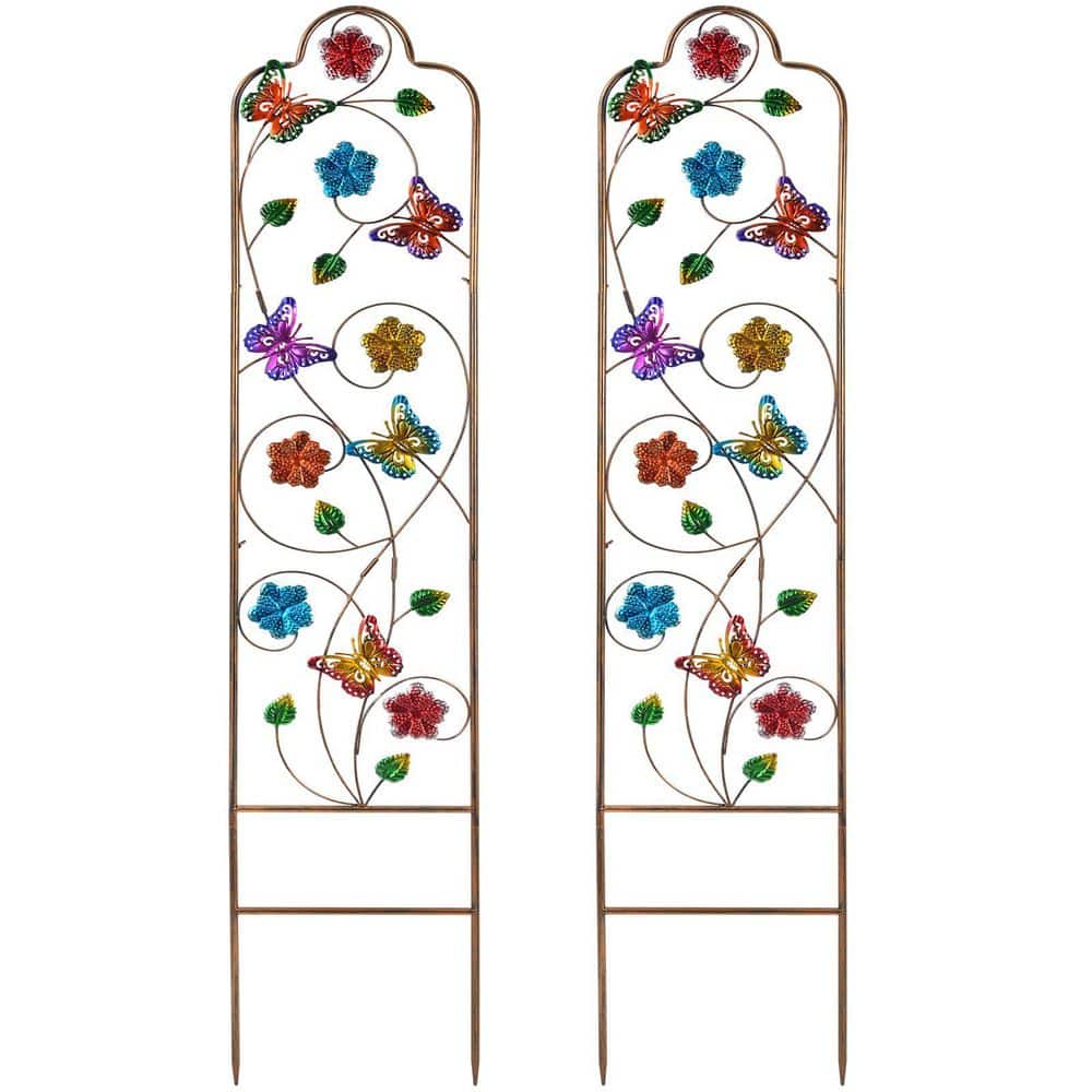 MOEPISY 2-Pack Metal-Garden-Trellis Plant-Support-Trellises Outdoor-60 ...