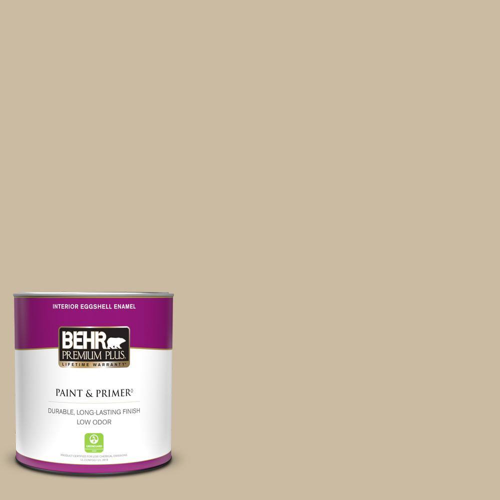 BEHR PREMIUM PLUS 1 qt. #MQ2-26 Windsor Tan Eggshell Enamel Low Odor ...
