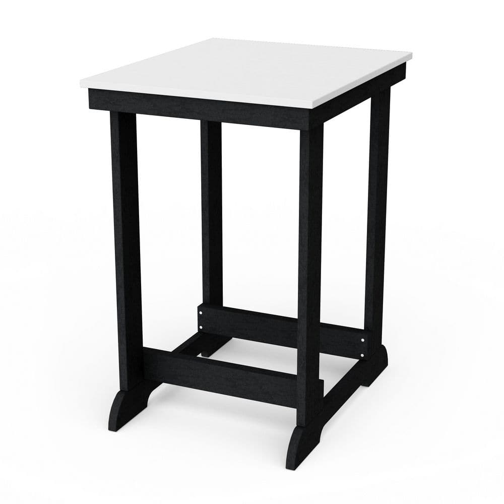 Wildridge Heritage White and Black HDPE Plastic Outdoor Patio Counter ...