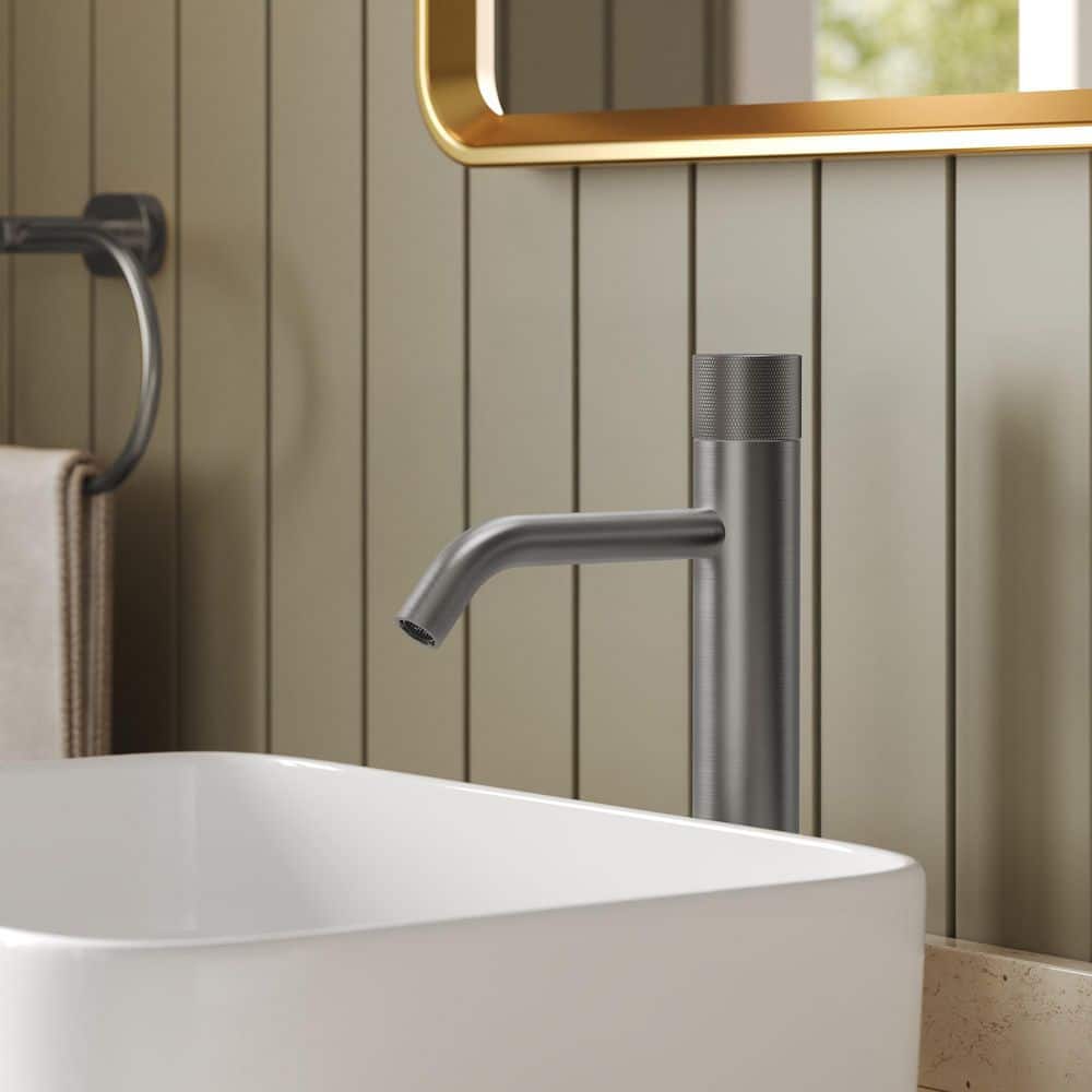 GRANDJOY 12 in. Height Mid-Arc Single Handle Single Hole Vessel Sink ...