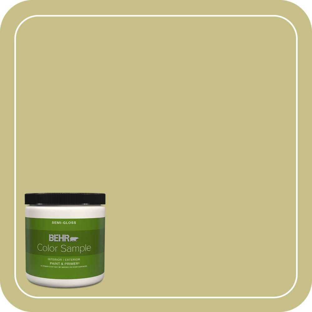 BEHR PREMIUM PLUS 8 oz. #PPU9-11 Wheat Grass Semi-Gloss Interior ...