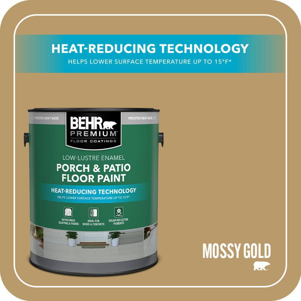 BEHR PREMIUM 1 gal. #HRT-09 Mossy Gold Low-Lustre Enamel Interior ...