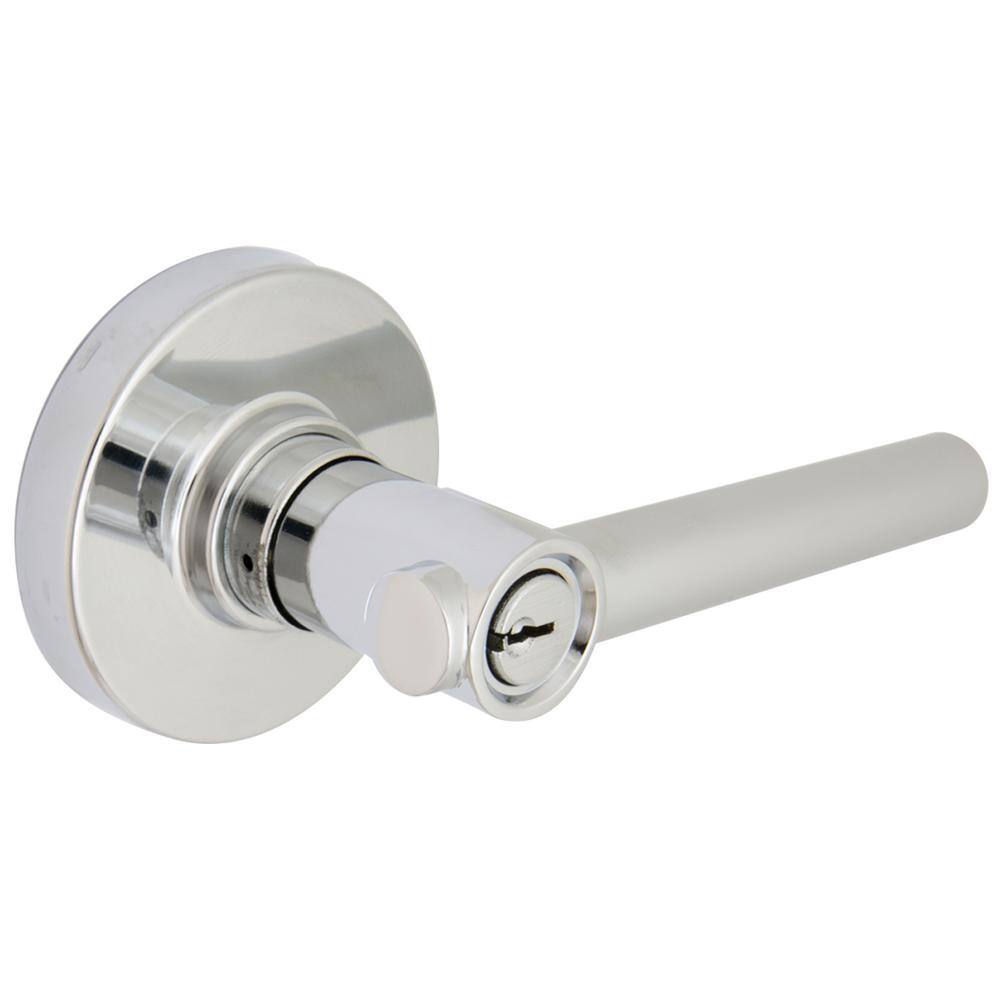 Defiant Highland Bright Chrome Keyed Entry Door Handle with Round Rose ...
