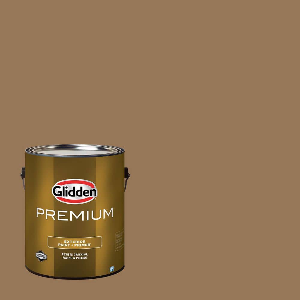 Glidden Premium 1 gal. PPG1086-7 Cocoa Cupcake Satin Exterior Latex ...