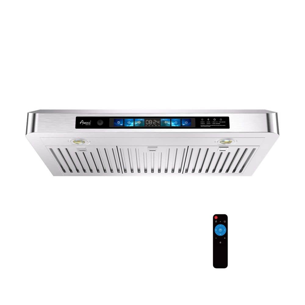 AWOCO 30 in. Under Cabinet Range Hood, 900 CFM, 4-Speed, Voice/Gesture ...
