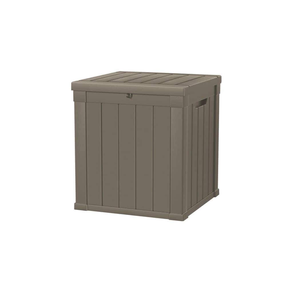 WTVWTV 50 Gal. Outdoor Waterproof Resin Storage Deck Box, Lockable ...