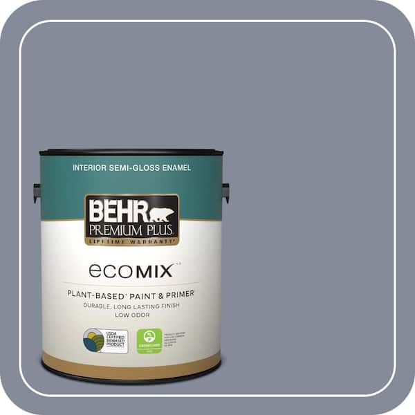 BEHR PREMIUM PLUS 1 gal. #PPU15-08 River Tour Semi-Gloss Enamel EcoMix ...