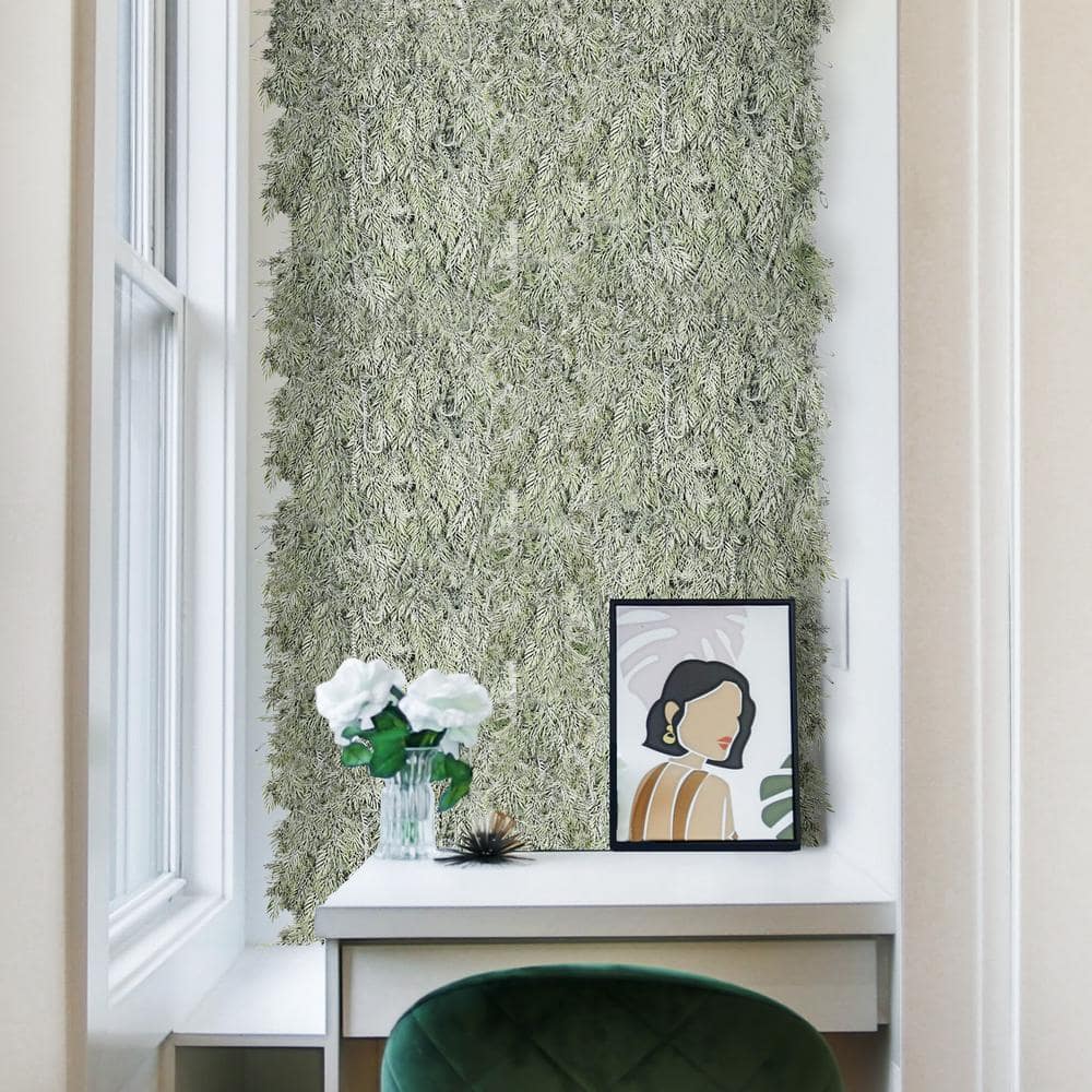 LIVING LUXURY 16 in. x 24 in. Frosted Artificial Wilow Fern Leaf ...