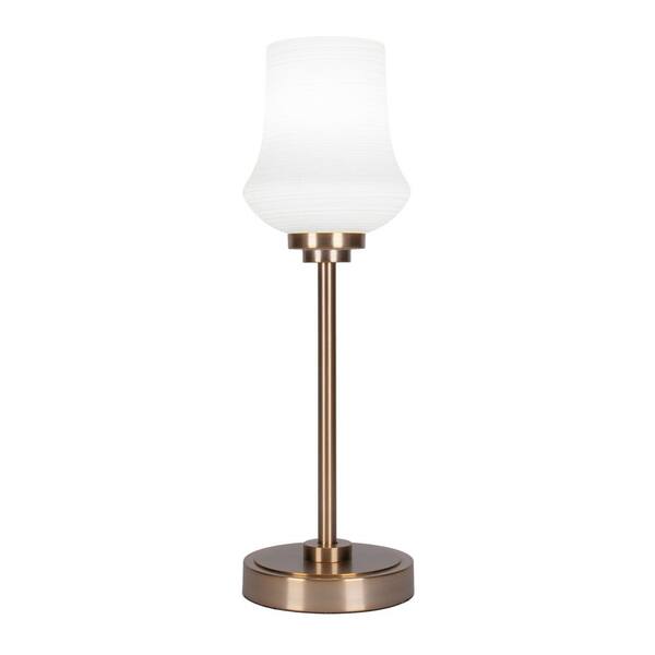 Lighting Theory Quincy 17.5 in. New Age Brass Accent Lamp with White ...