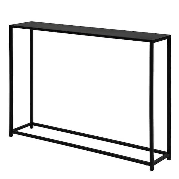 Benjara 8 in. Black Rectangle Metal Console Table with Rectangular Top ...