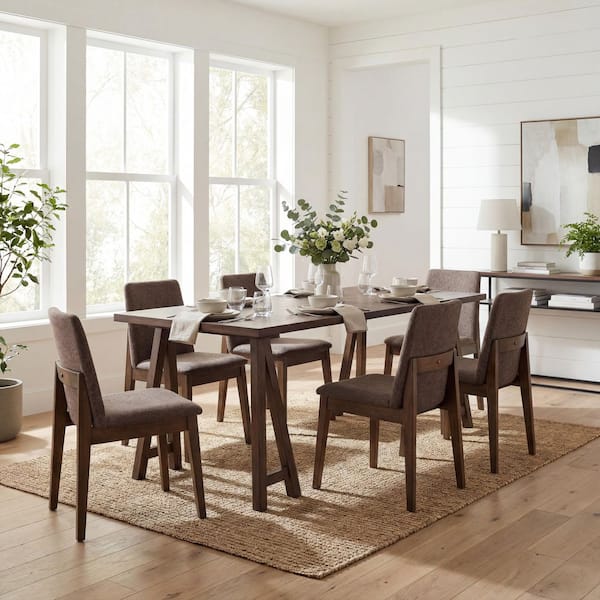 CHRISTOPHER KNIGHT HOME Emmett 7-Piece Wood Top Dining Set with Brown ...