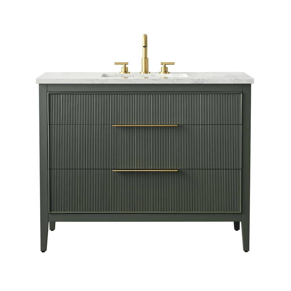 SUDIO Emma 42 in. W x 22 in. D x 34 in. H Bath Vanity in Vintage Blue ...