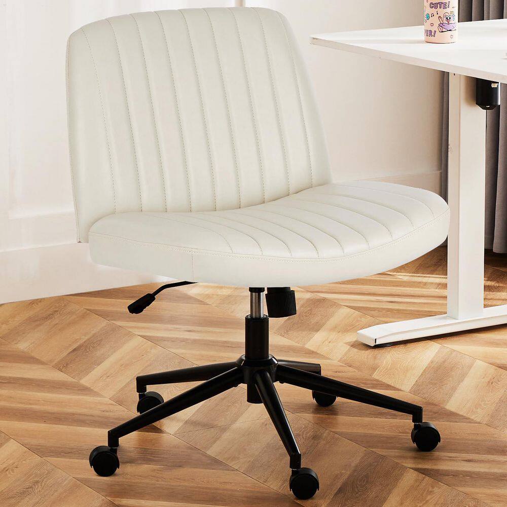 WONDER COMFORT Luxurious Faux Leather Wide Seat 360° Swivel Adjustable ...