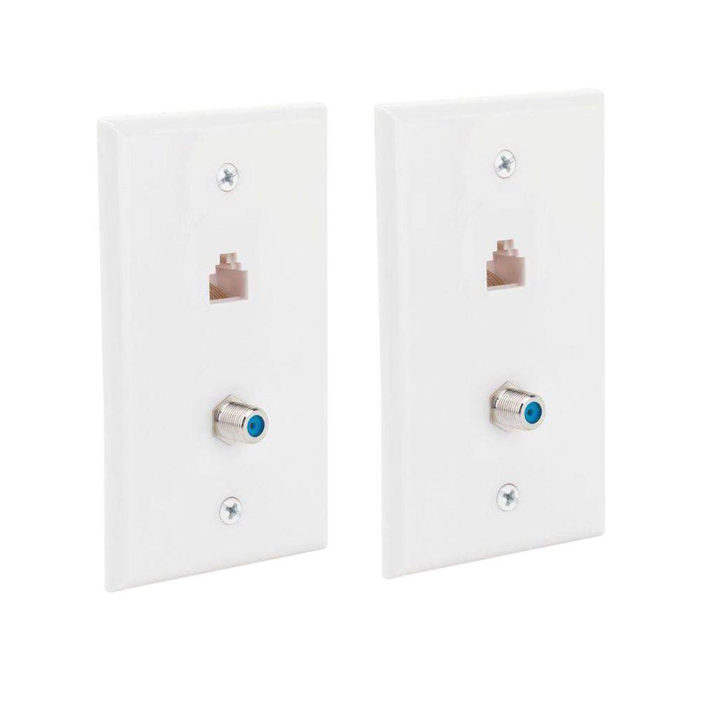Commercial Electric 2 Gang Network and Coax Wall Plate (2-Pack ...