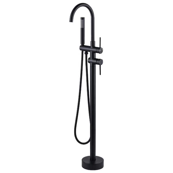 ALEASHA 2-Handle Freestanding Tub Faucet with Hand Shower in Matte ...