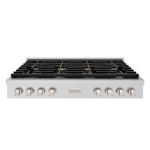 ZLINE Kitchen and Bath 48 in. 7 Burner Front Control Gas Cooktop in ...