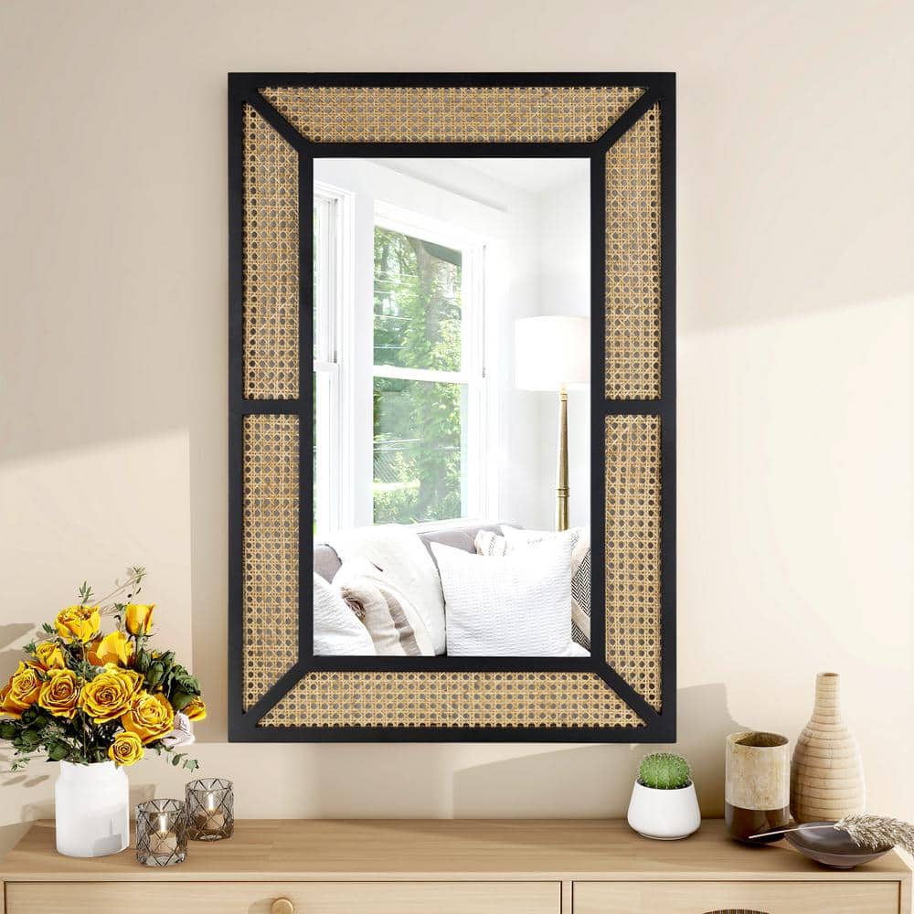 THKSHOUZ Black 24 in. W x 35 in. H Rectangle Composite Framed ...