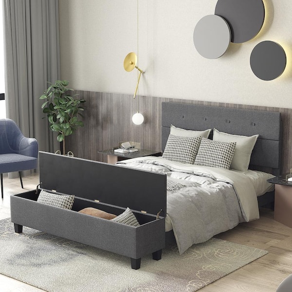 Queen ottoman storage bed store