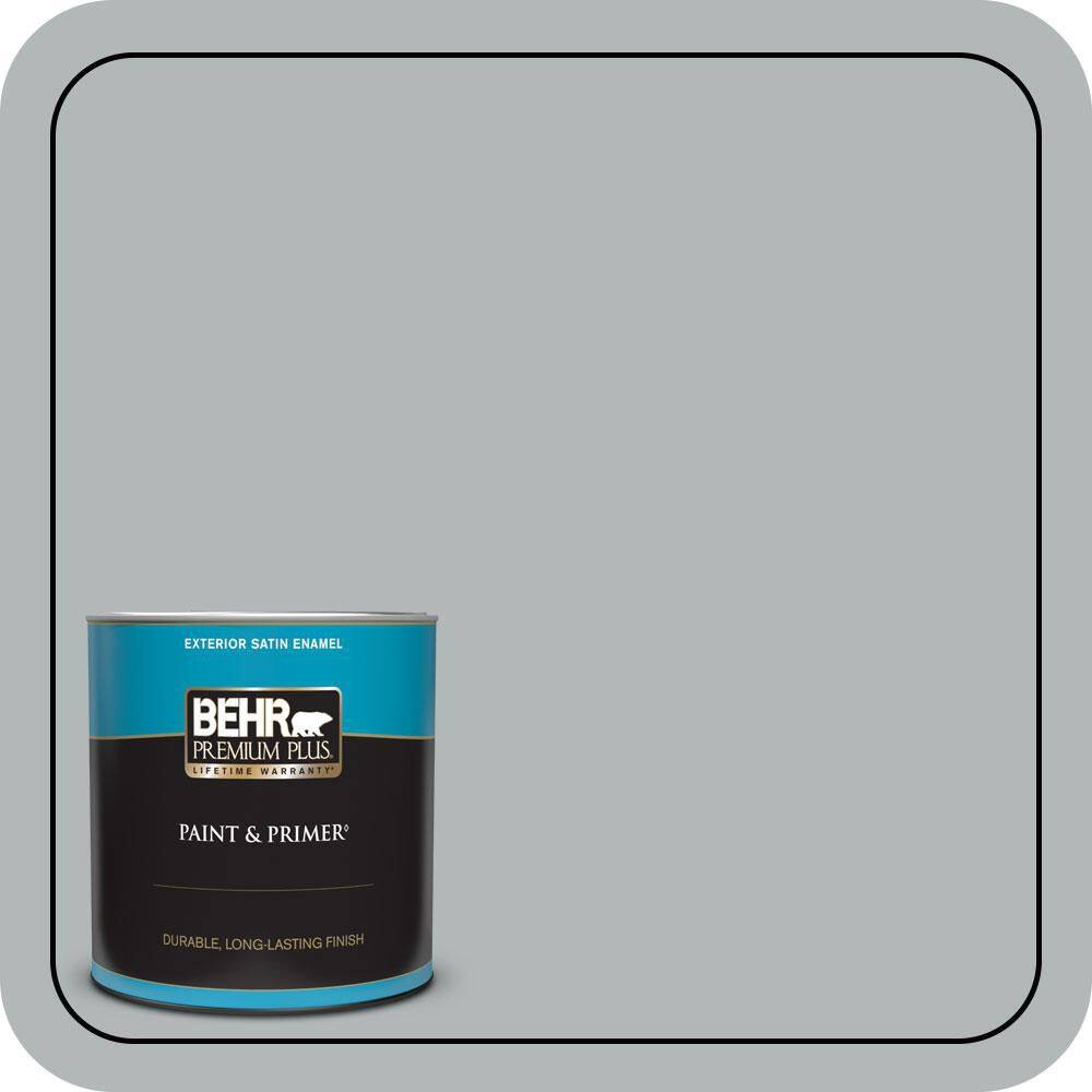 BEHR PREMIUM PLUS 1 qt. #N450-3 Meteor Shower Satin Enamel Exterior ...