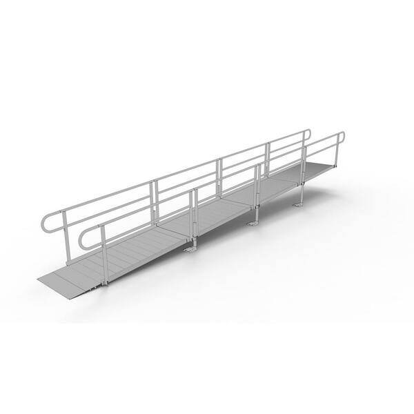 EZ-ACCESS PATHWAY 24 ft. Straight Aluminum Wheelchair Ramp Kit with ...