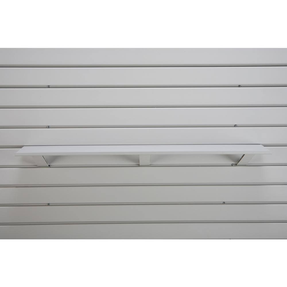 Jifram Easy Living Plastic 5-3/4 in. x 36 in. Slat Wall Shelf in Light ...
