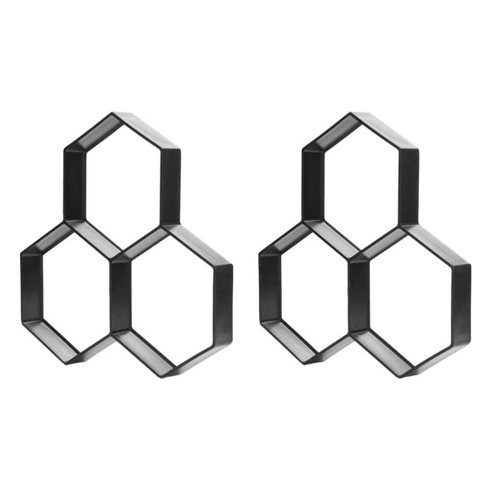 Wellco 14 in. x 14 in. Black Plastic Paver Mold Reusable Concrete ...