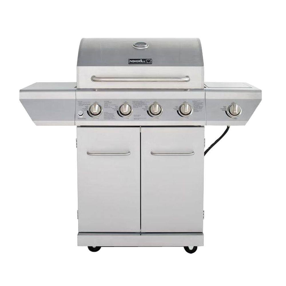 Reviews for Nexgrill 4 Burner Propane Gas Grill in Stainless Steel with Side Burner and Stainless Steel Doors Pg 1 The Home Depot