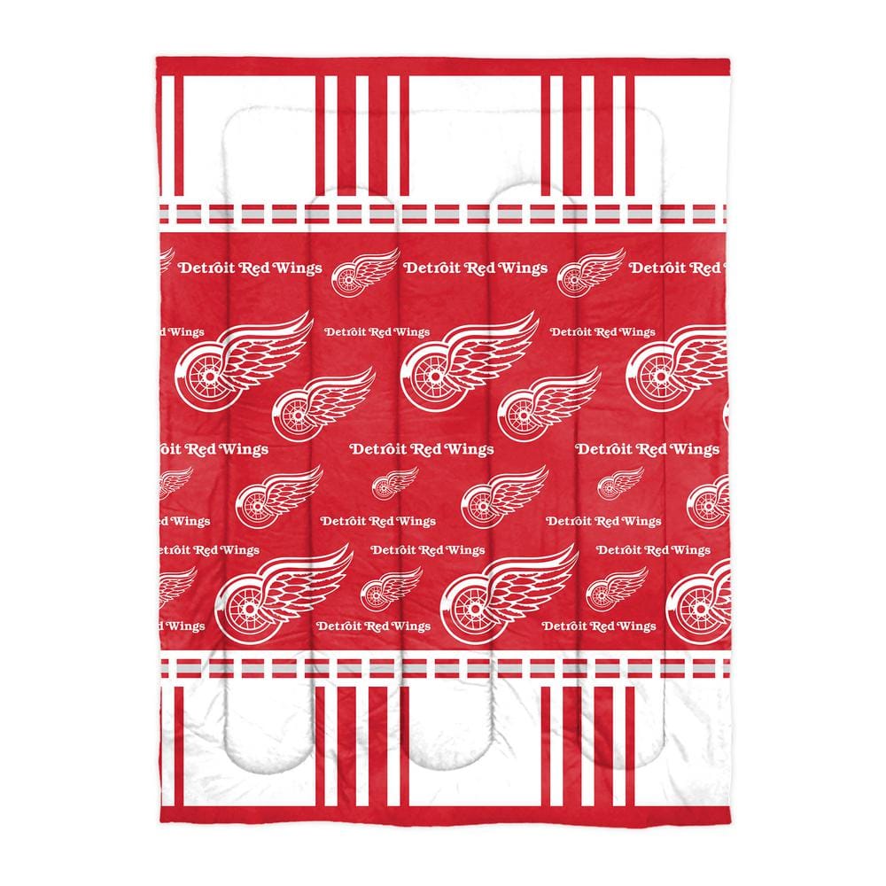 THE NORTHWEST GROUP 4-Piece Multi Colored Detroit Red Wings Rotary Twin ...