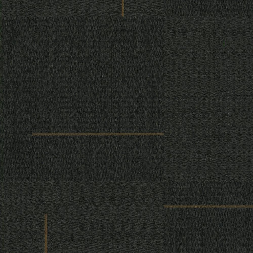 York Wallcoverings Black Geo Block Weave Geometric Vinyl Non-Pasted ...