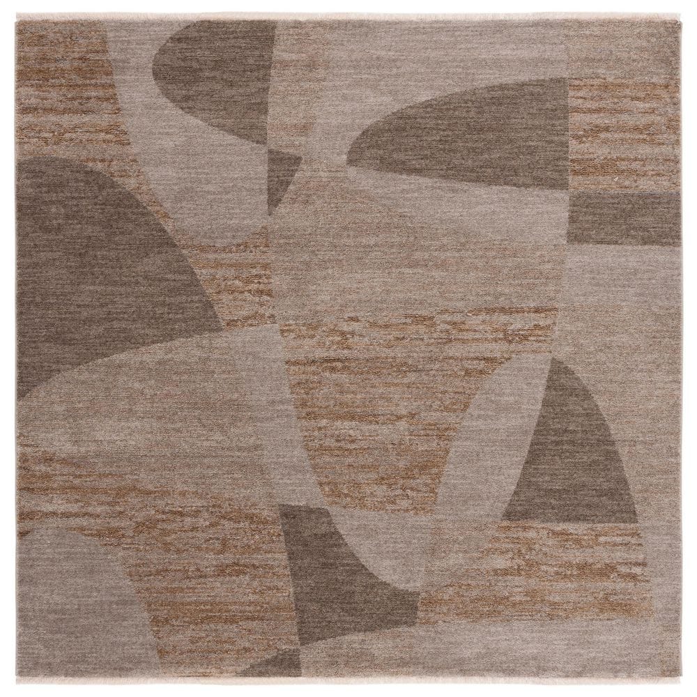 SAFAVIEH Lasa 7 ft. x 7 ft. Taupe/Gold Geometric Square Area Rug ...