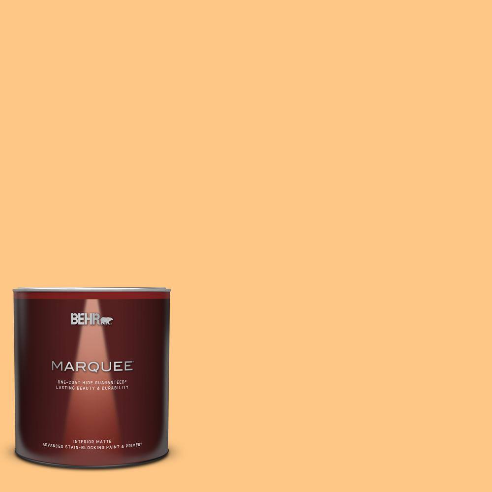 BEHR MARQUEE 1 qt. #P240-4 Mango Tango Matte Interior Paint & Primer ...