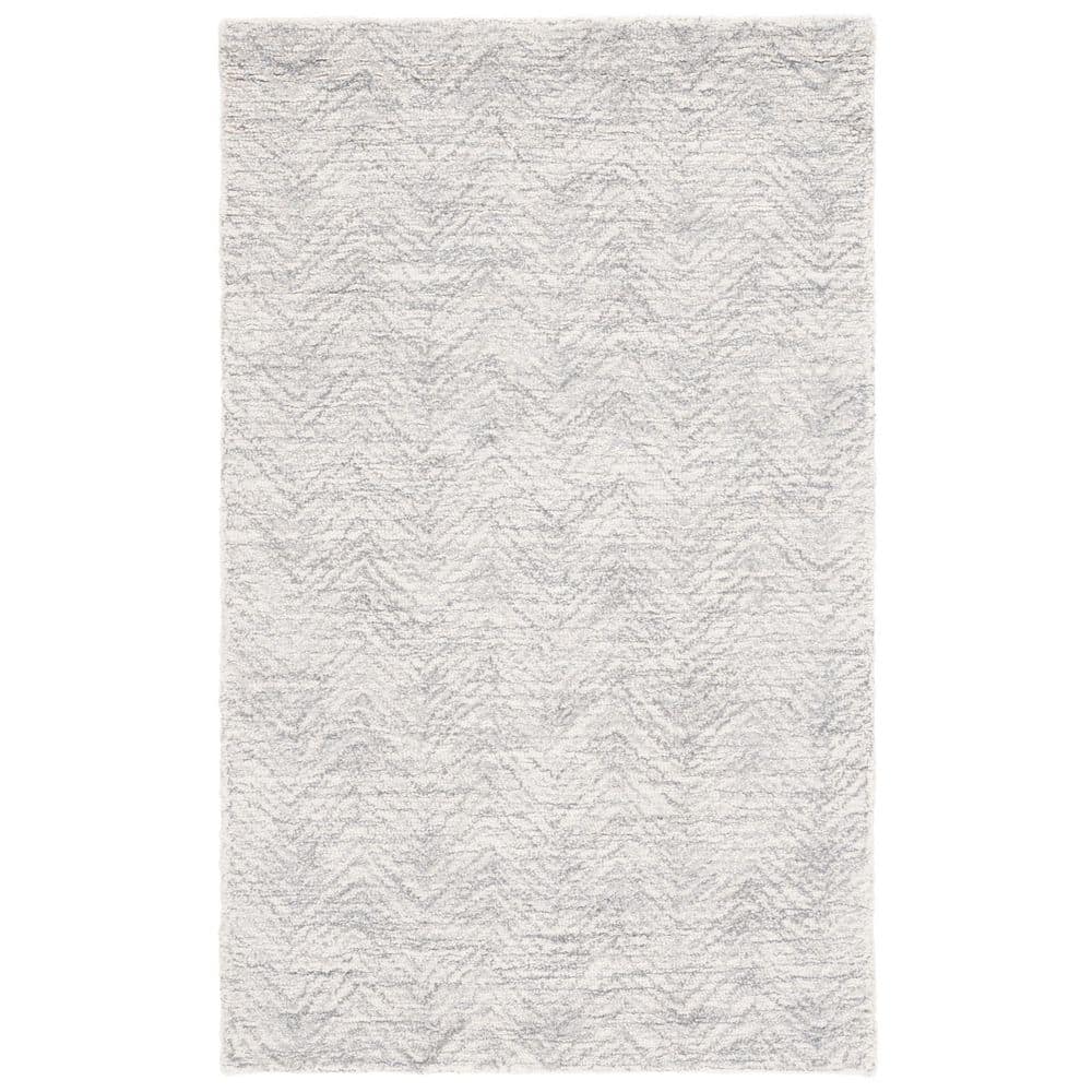 SAFAVIEH Metro Silver 3 ft. x 5 ft. Marle Chevron Area Rug MET181G-3 ...