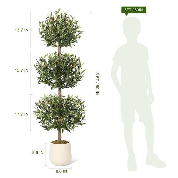 Artificial Plants Realead Tall Faux Olive Tree 8ft - Fake Potted Olive ...