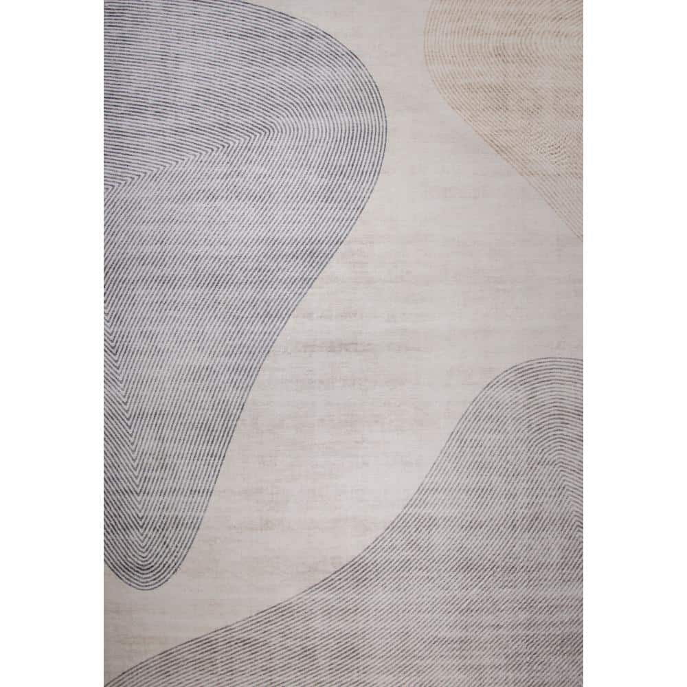 Rug Branch Minimalist Abstract Geometric Beige Brown 7 ft. x 10 ft ...