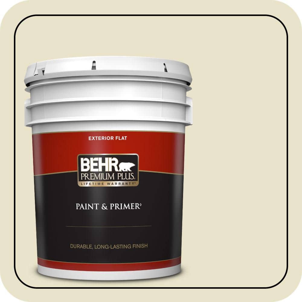 BEHR PREMIUM PLUS 5 gal. #PPU9-14 White Cliffs Flat Exterior Paint ...