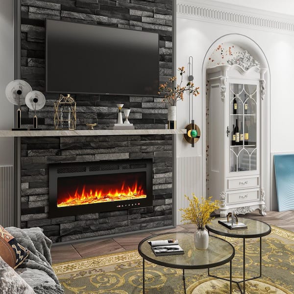 Recessed Wall Fireplace Latitude Run Carwyn Recessed Wall Mounted