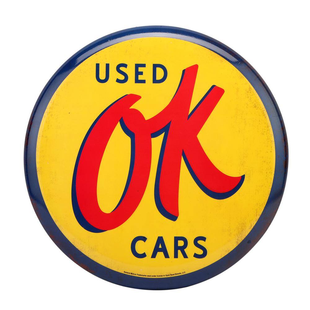 Open Road Brands Used Ok Cars High-Gloss Tin Button Sign 90168470-S ...