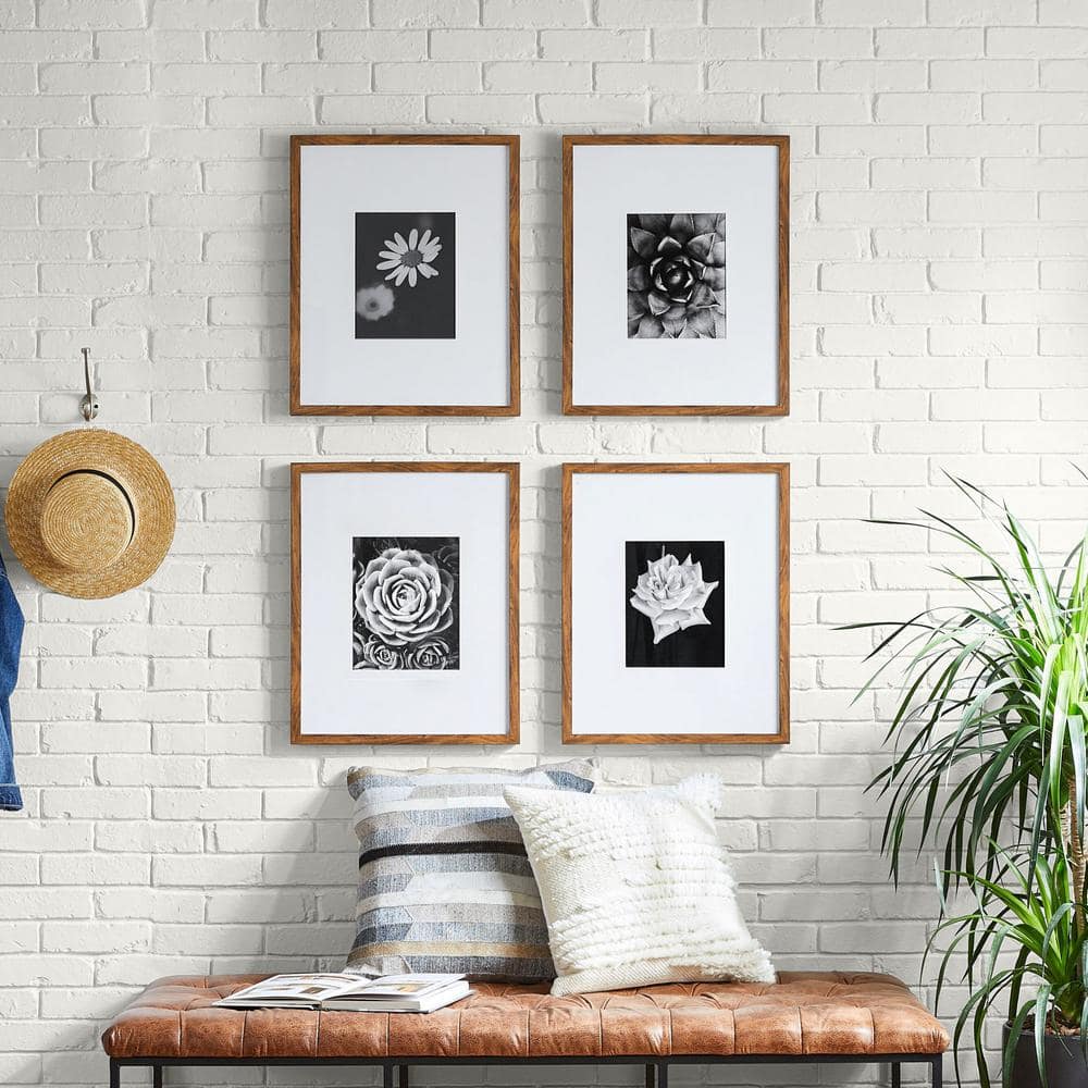 StyleWell 16 in. x 20 in. Matted to 8inch x 10inch Walnut Gallery Wall ...