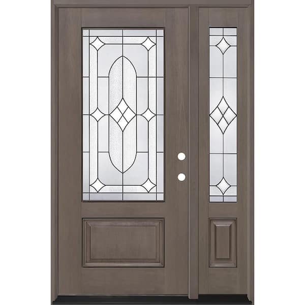 Steves & Sons Regency 51 in. x 80 in. 3/4L Axis Glass RHIS Ashwd Stain ...
