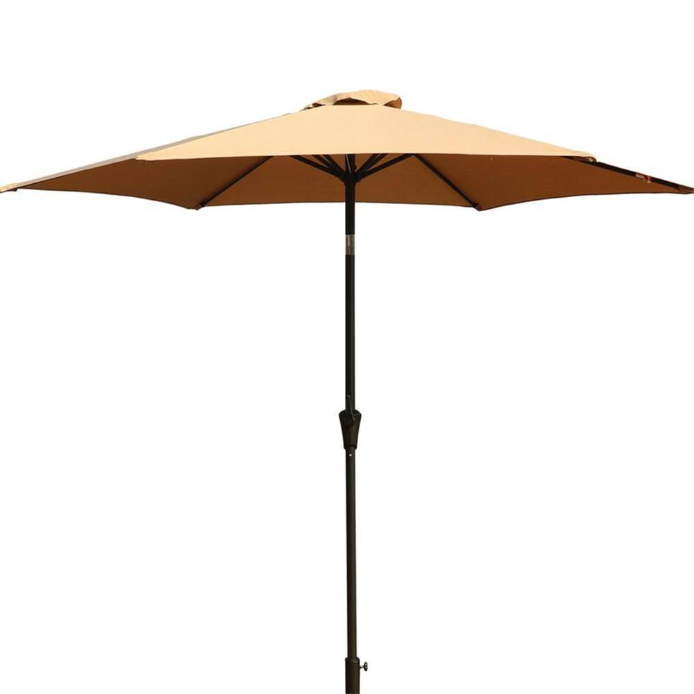 EAR OF AI INC 9 ft. Outdoor Aluminum Patio Umbrella Market Umbrella with Carry Bag in Taupe LY_B ...